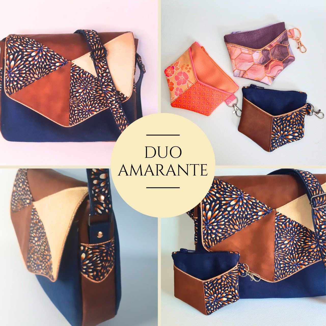 Pack DUO AMARANTE - Le sac et le porte-monnaie - Atelier-ophea